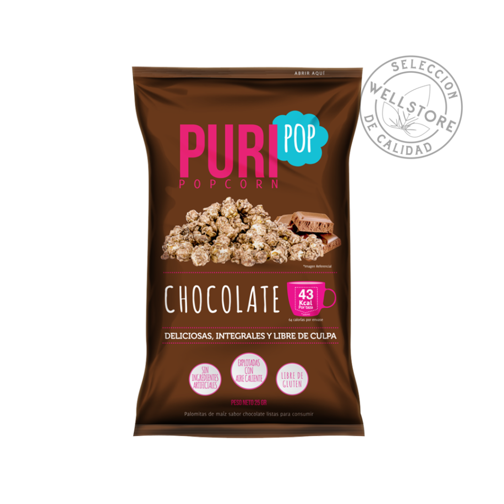 Puripop Popcorn Chocolate 210 Gr » WELLSTORE